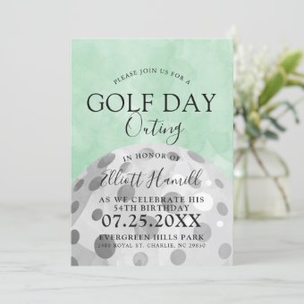 Golf Day Outing | Golf Themed Green Invite | Zazzle