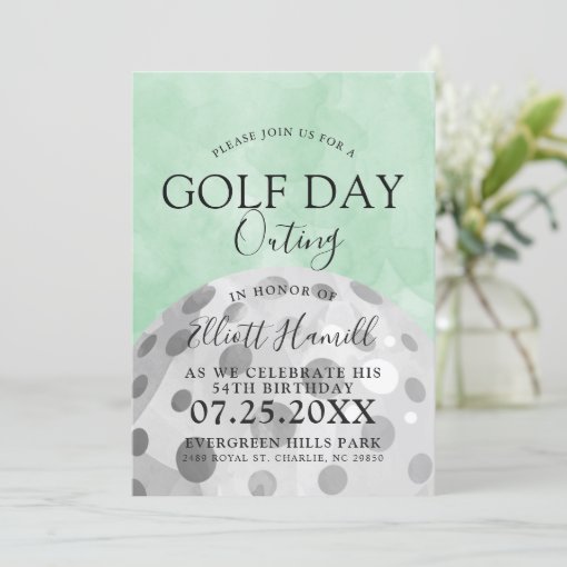 Golf Day Outing | Golf Themed Green Invite | Zazzle