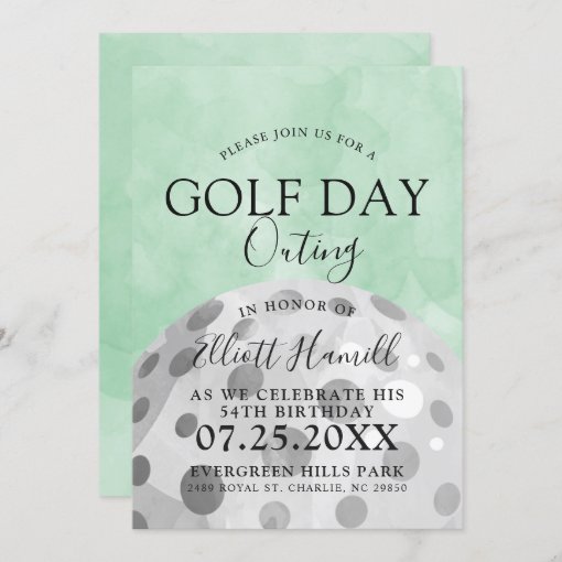 Golf Day Outing | Golf Themed Green Invite | Zazzle