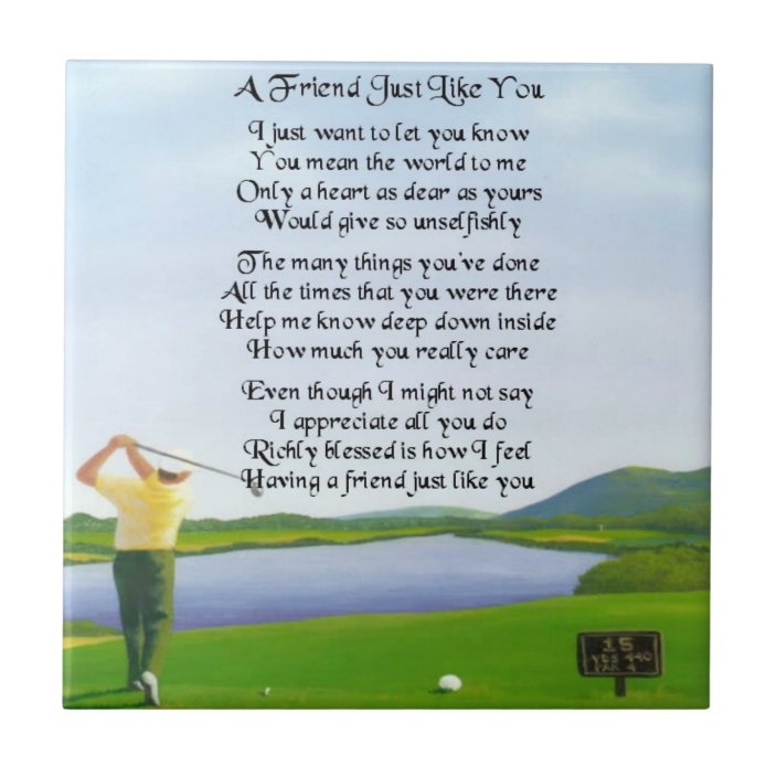 Golf Design : Friend Poem Tile | Zazzle.com