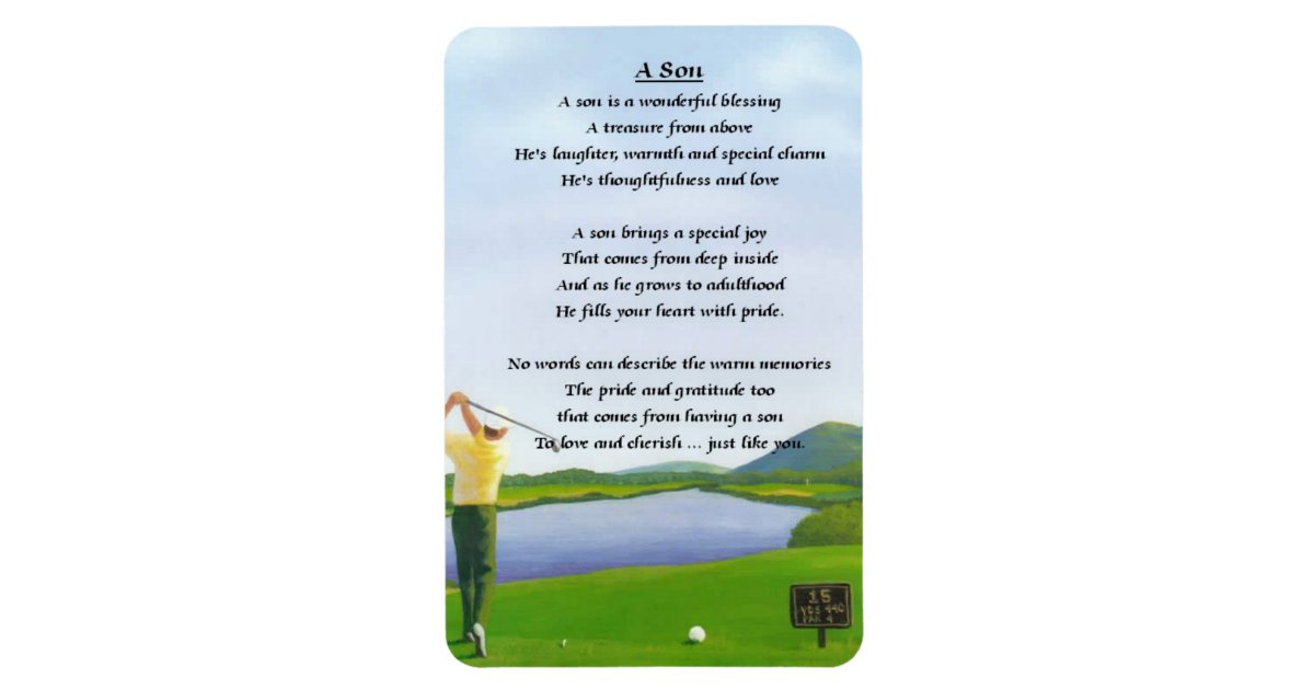 Golf Design - Son poem Magnet | Zazzle