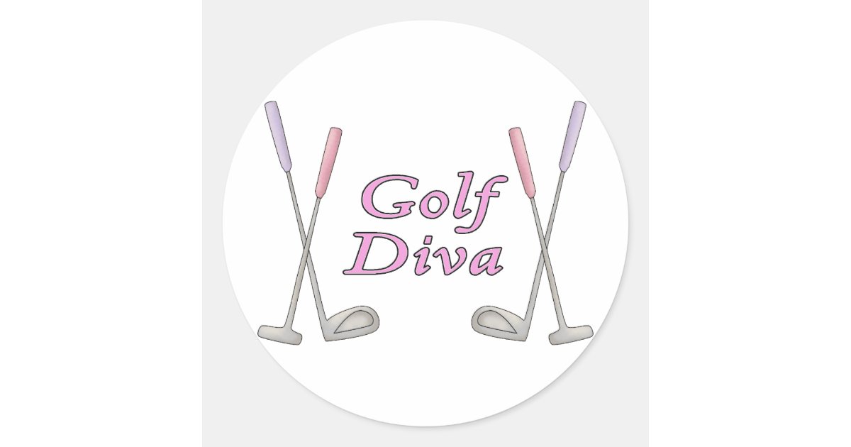 Golf Diva Classic Round Sticker | Zazzle