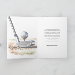 Golf Enthusiasts Watercolor Art Birthday Card | Zazzle