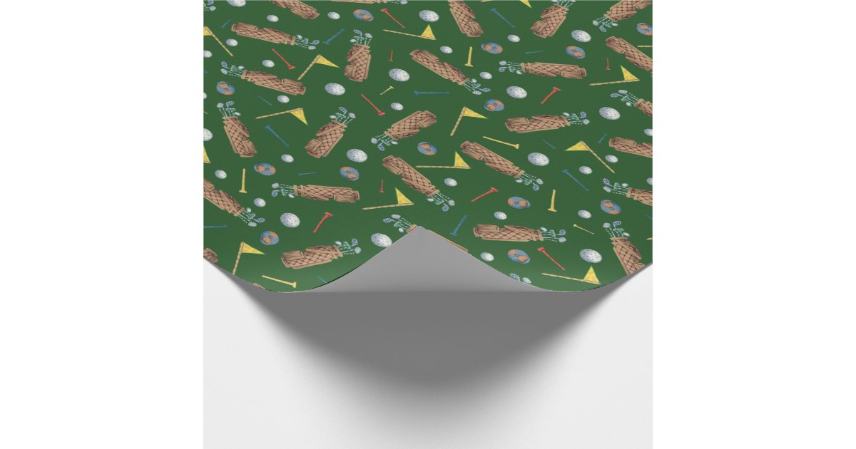 Golf Equipment Wrapping Paper | Zazzle
