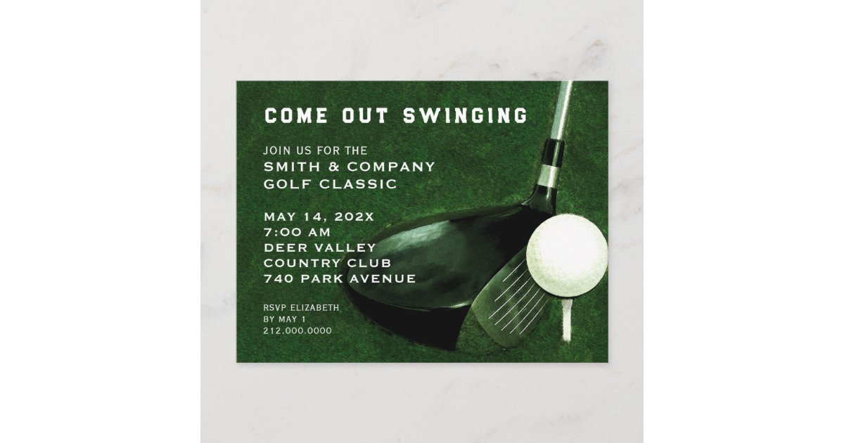 Golf Event Invitation Postcard | Zazzle