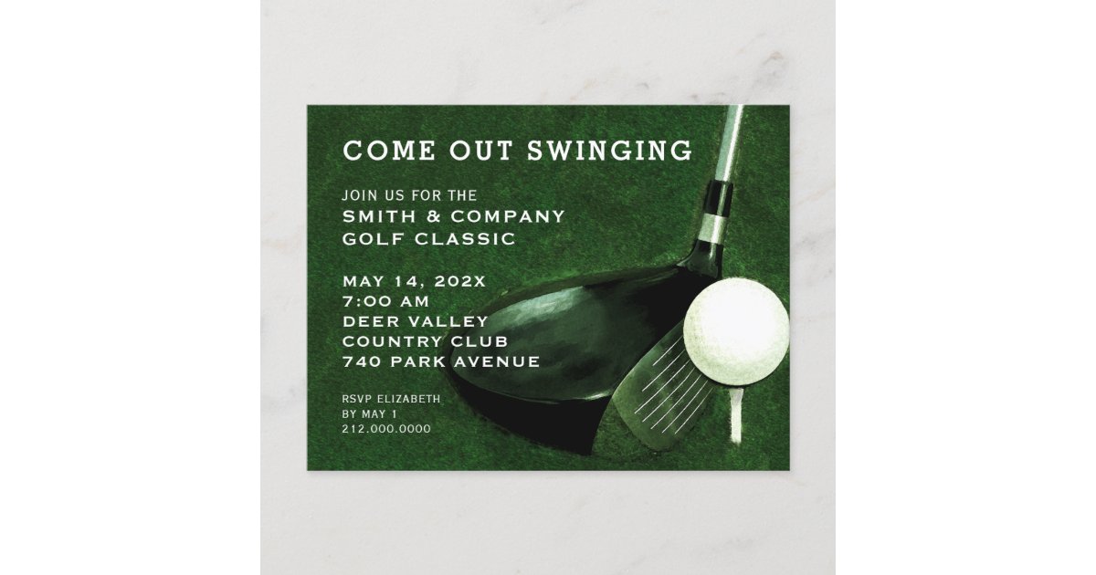 Golf Event Invitation Postcard | Zazzle