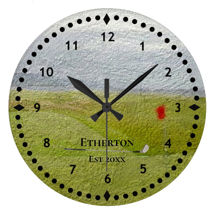 Golf Fairway Scene Large Clock | Zazzle.com