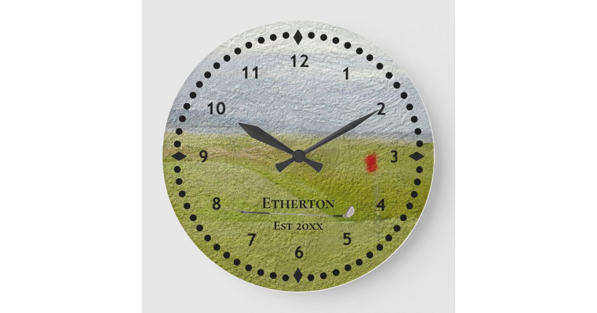 Golf Fairway Scene Large Clock | Zazzle