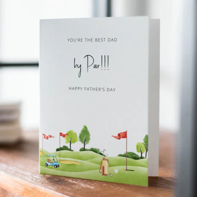 Golf Father's Day Card Best Dad by Par | Zazzle