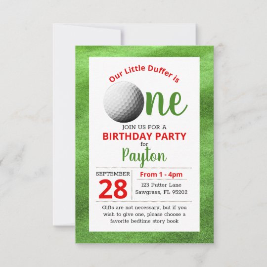 Golf First Birthday Invitation | Zazzle.com
