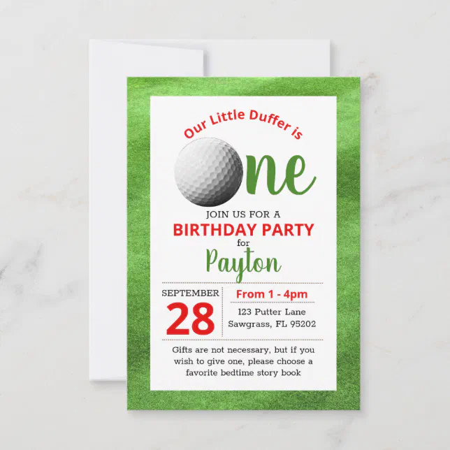 Golf First Birthday Invitation | Zazzle