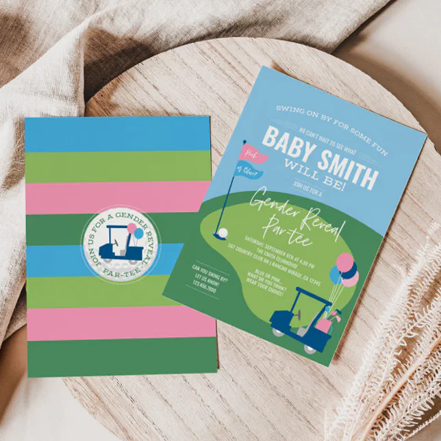 Golf Gender Reveal Par-tee Invitation | Zazzle