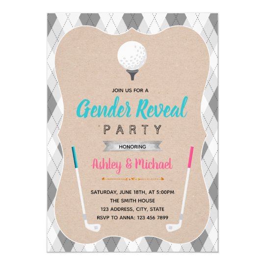 Golf gender reveal theme invitation | Zazzle.com