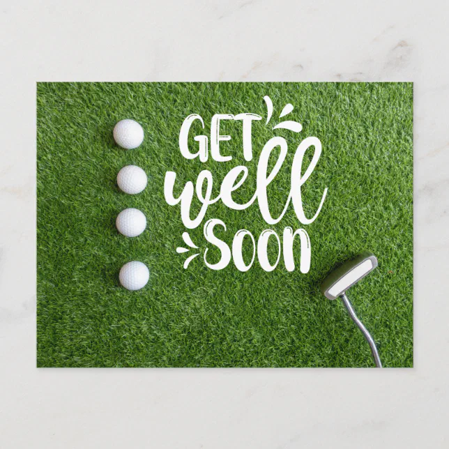 Golf Get well soon Postcard | Zazzle