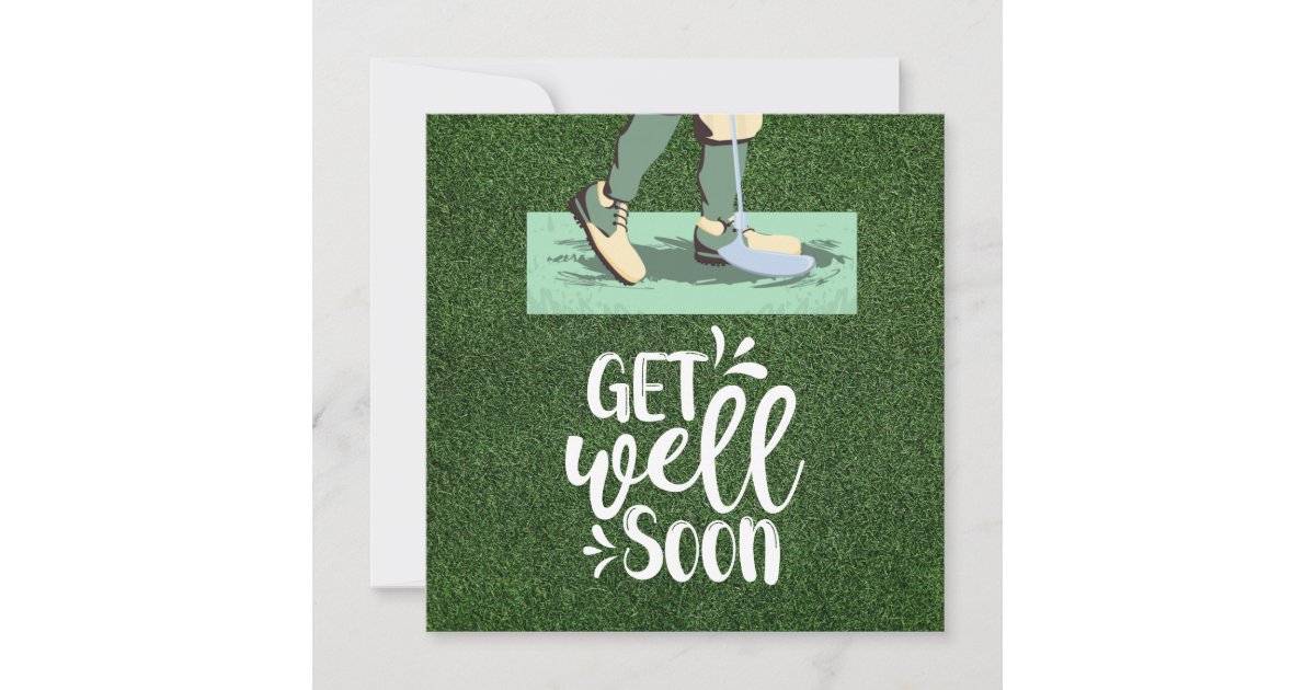 Golf Get well soon with golfer golfing on green Card | Zazzle