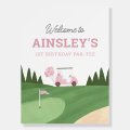 Golf Girl Birthday Party Welcome Sign | Zazzle