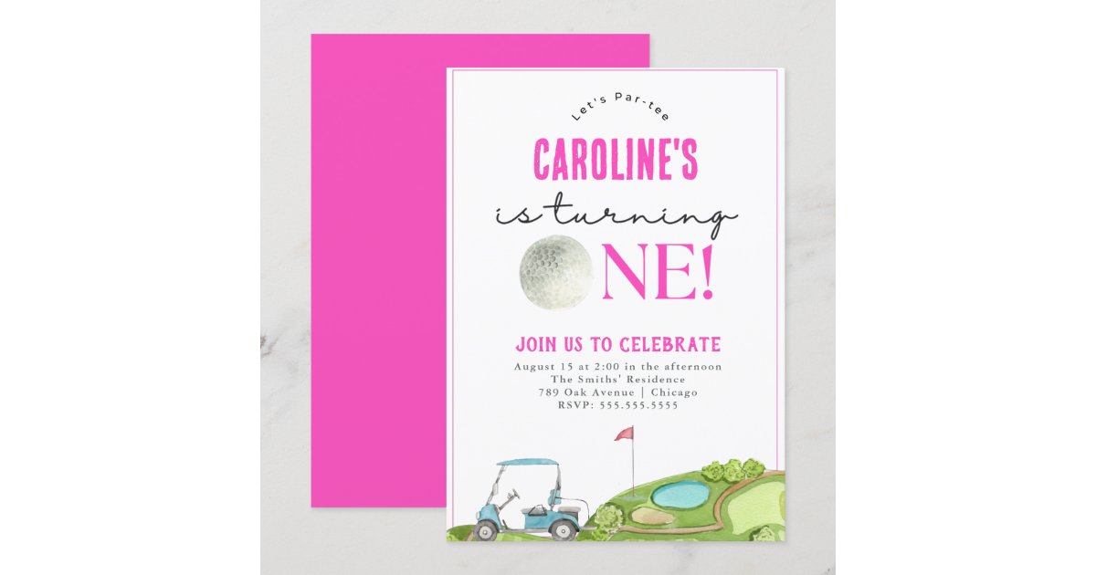 Golf Girls First Birthday Invitation | Zazzle