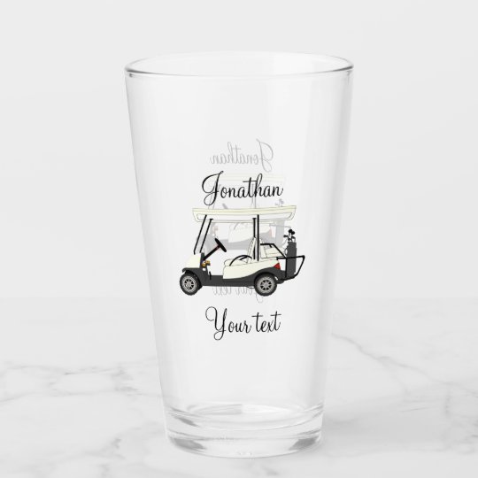 Golf Golfer Cart Pint Drinking Glass | Zazzle.com