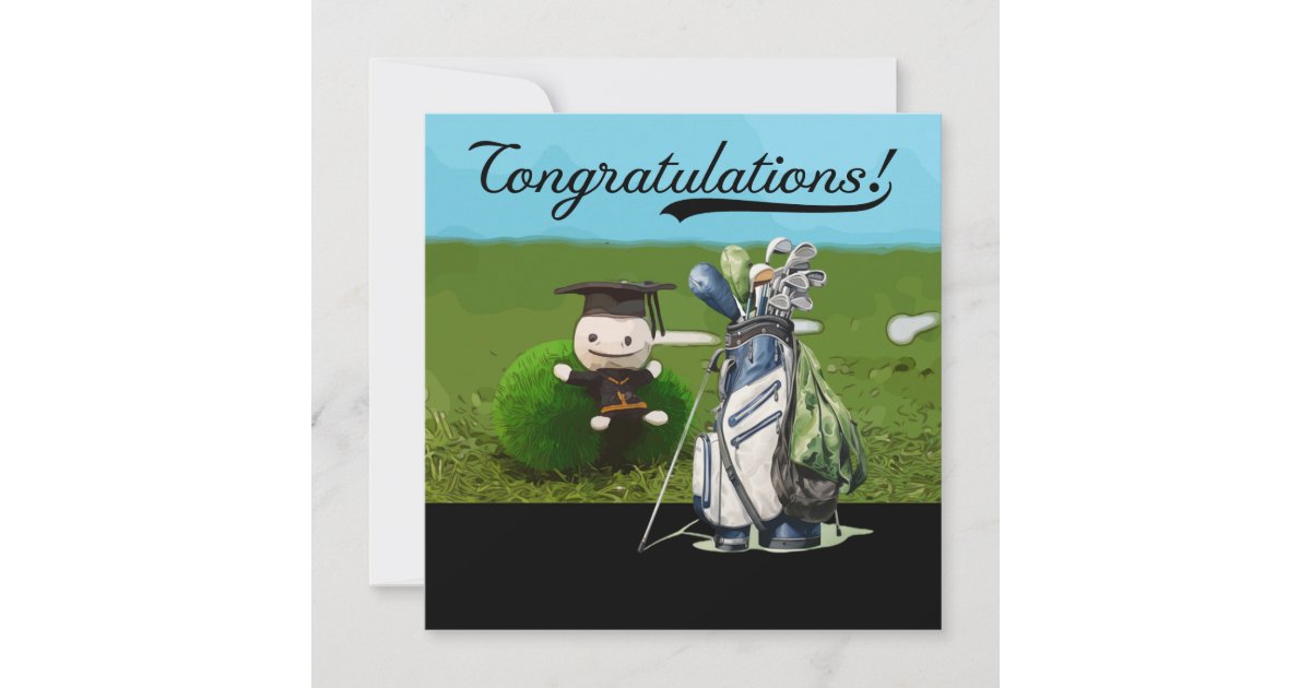 Golf Graduation Congratulations on Par for golfer Card | Zazzle