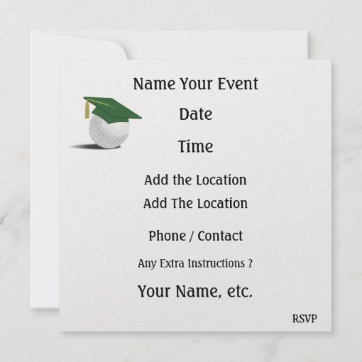 Golf Graduation - SRF Invitation | Zazzle