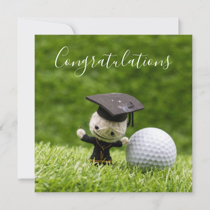 Golf Graduation with Congratulations with ball Card | Zazzle.com