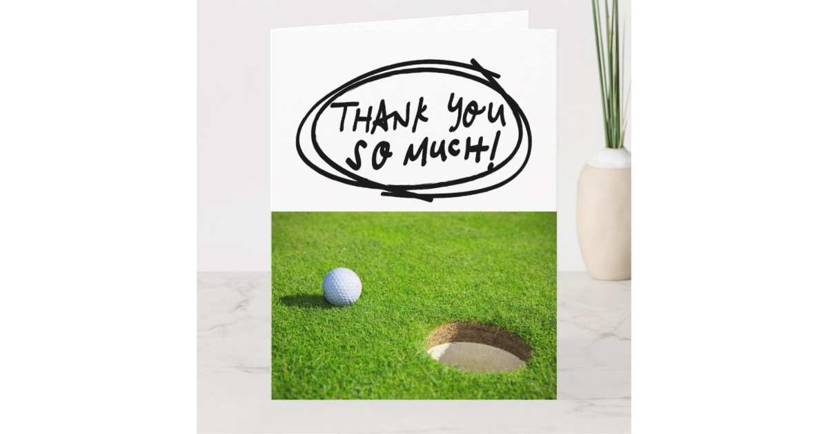 GOLF Greens Gratitude: Fairway Thank You Card | Zazzle