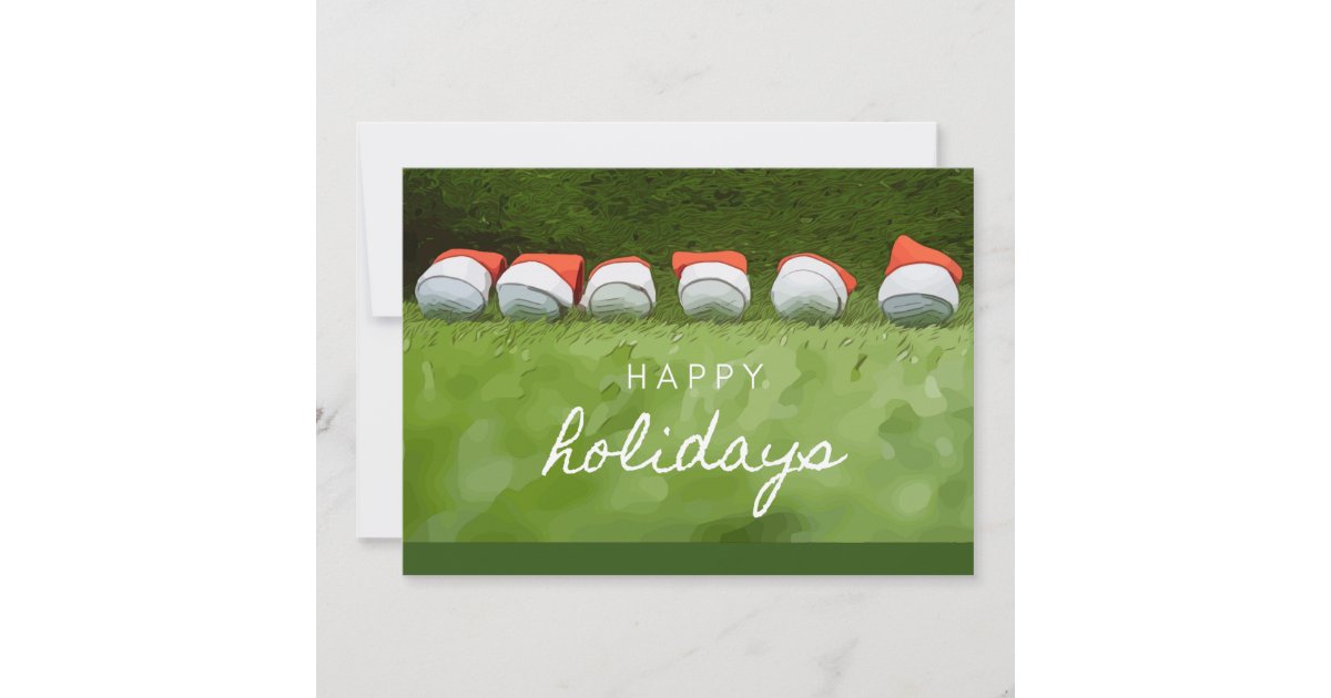 Golf Happy Christmas Holiday with Santa hat | Zazzle
