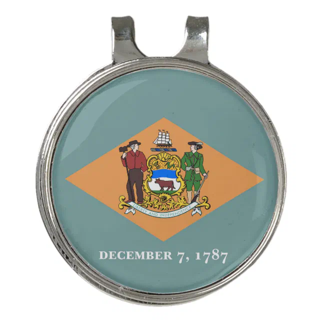 Golf Hat clip and Ball Marker Flag of Delaware | Zazzle