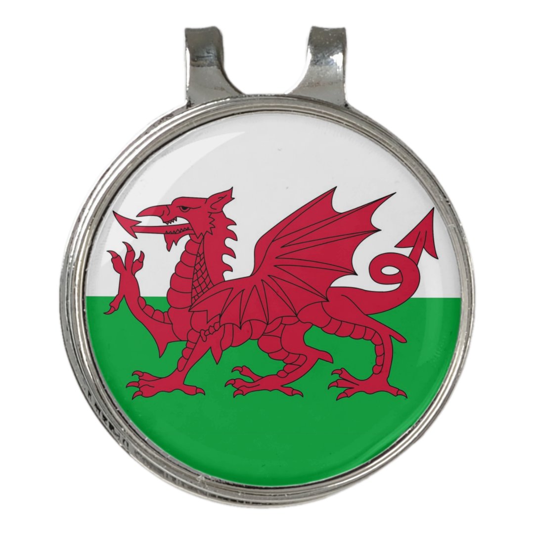 Golf Hat clip and Ball Marker Wales Flag | Zazzle