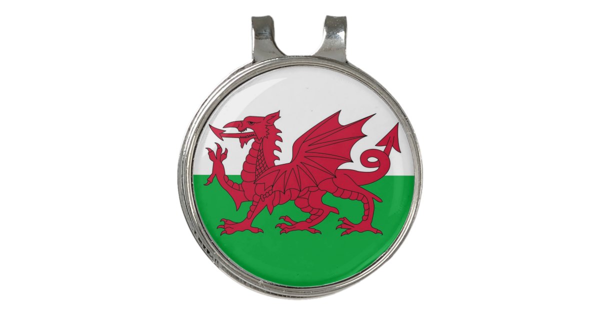 Golf Hat clip and Ball Marker Wales Flag | Zazzle