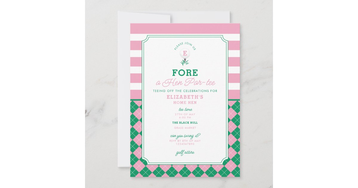 Golf Hen Par-tee Invitation | Zazzle
