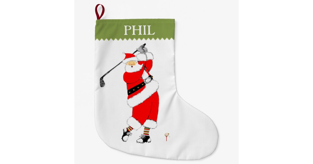 Golf Holidays Large Christmas Stocking | Zazzle