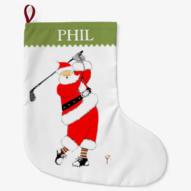 Golf Holidays Large Christmas Stocking | Zazzle