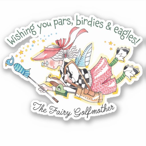 Golf Inspiration Fairy Golfmother Cut Out Sticker | Zazzle