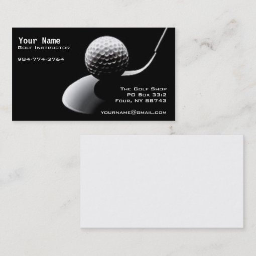 Golf Instruction Business Card | Zazzle