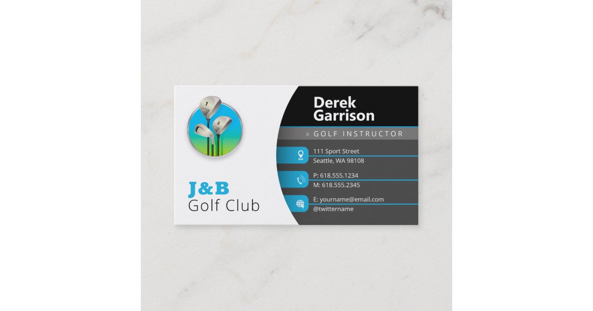 Golf Instructor | Golf Club Business Card | Zazzle