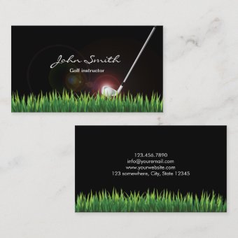 Golf Instructor Professional Business Card | Zazzle