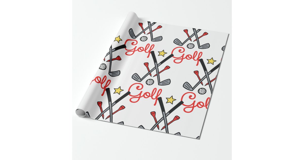 Golf Items Wrapping Paper | Zazzle