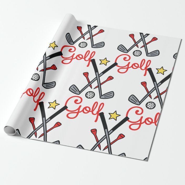 Golf Items Wrapping Paper | Zazzle.com