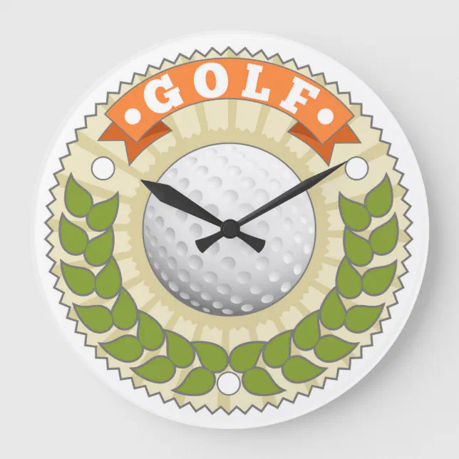 Golf Large Clock | Zazzle