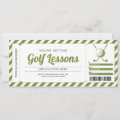 Golf Lesson Golfing Gift Certificate Voucher Invitation | Zazzle