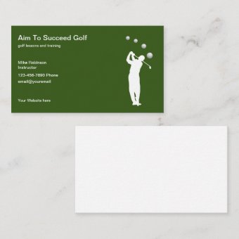 Golf Lessons And Training Class Business Card | Zazzle