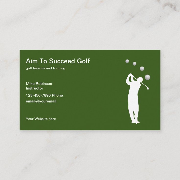Golf Lessons And Training Class Business Card | Zazzle