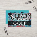 Golf Lessons Business Cards - Blue Red | Zazzle