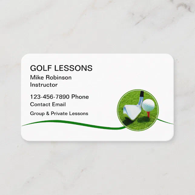 Golf Lessons Training Instructor Business Cards | Zazzle