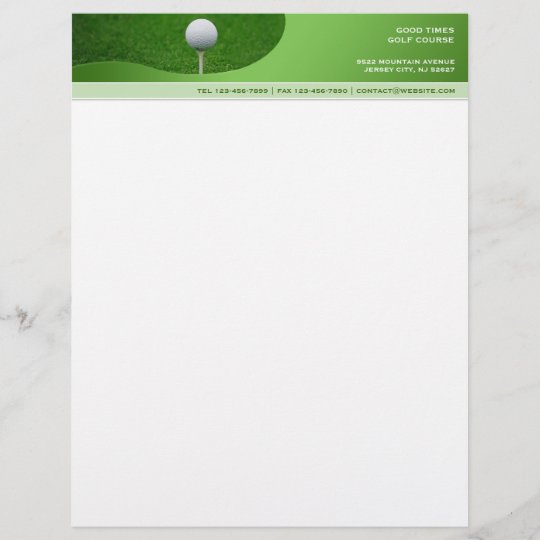 Golf Letterhead | Zazzle.com