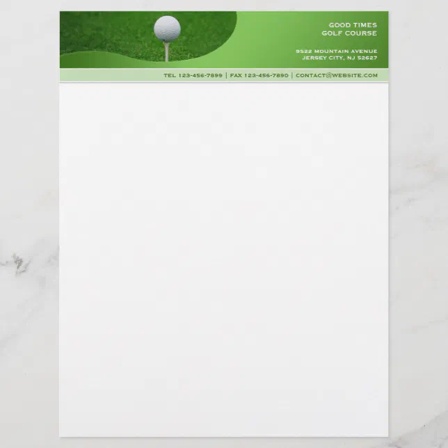 Golf Letterhead | Zazzle