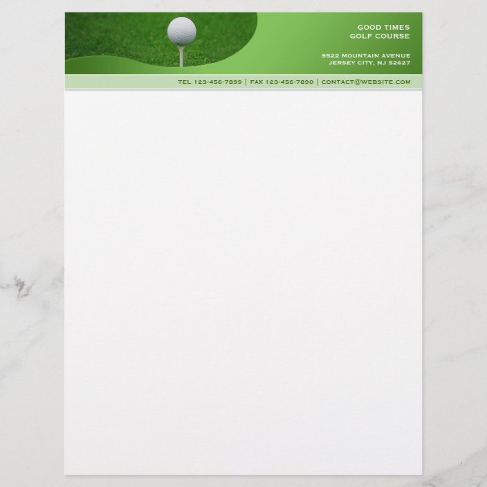 Golf Letterhead | Zazzle.com