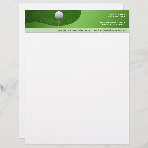 Golf Letterhead | Zazzle