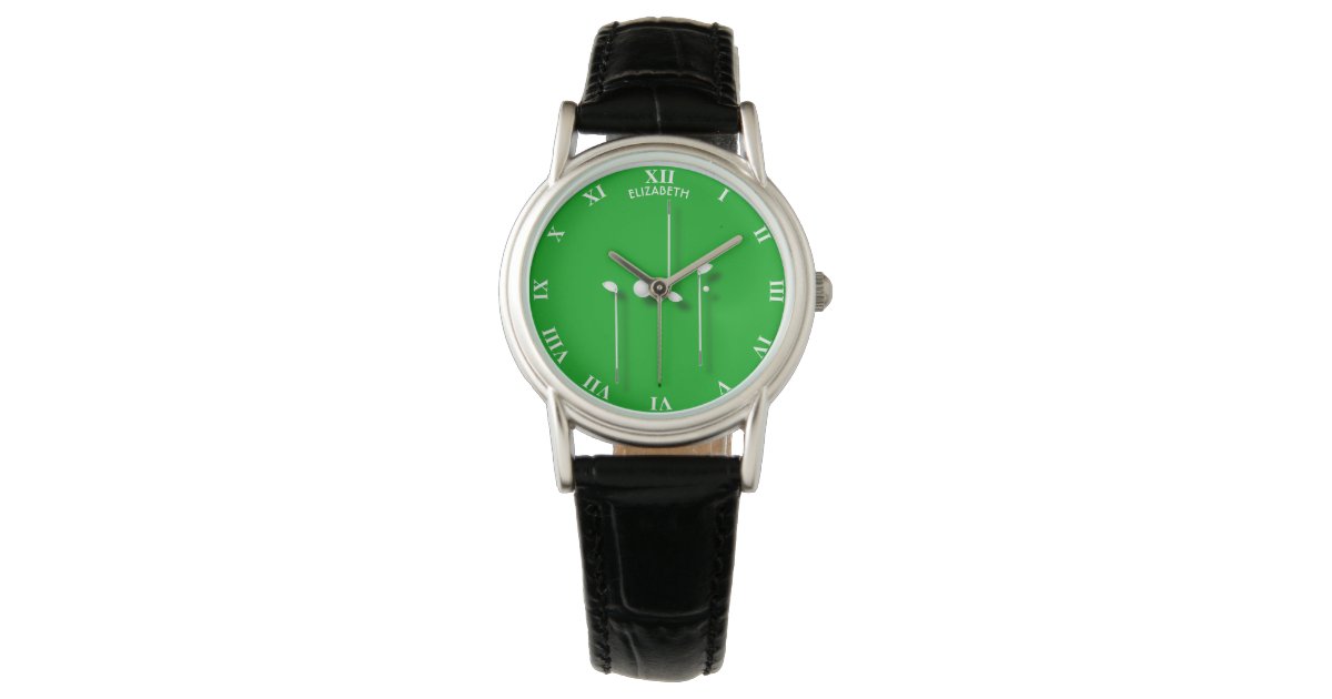 Golf Logo With Golf Ball Clubs Birdie Eagle Golfer Watch | Zazzle
